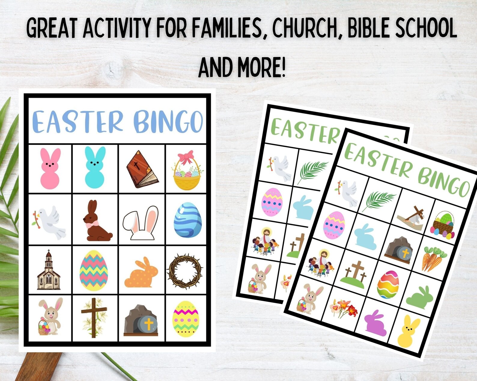 Printable Easter Bingo Game Instant Download Easter Bingo Game Bible ...