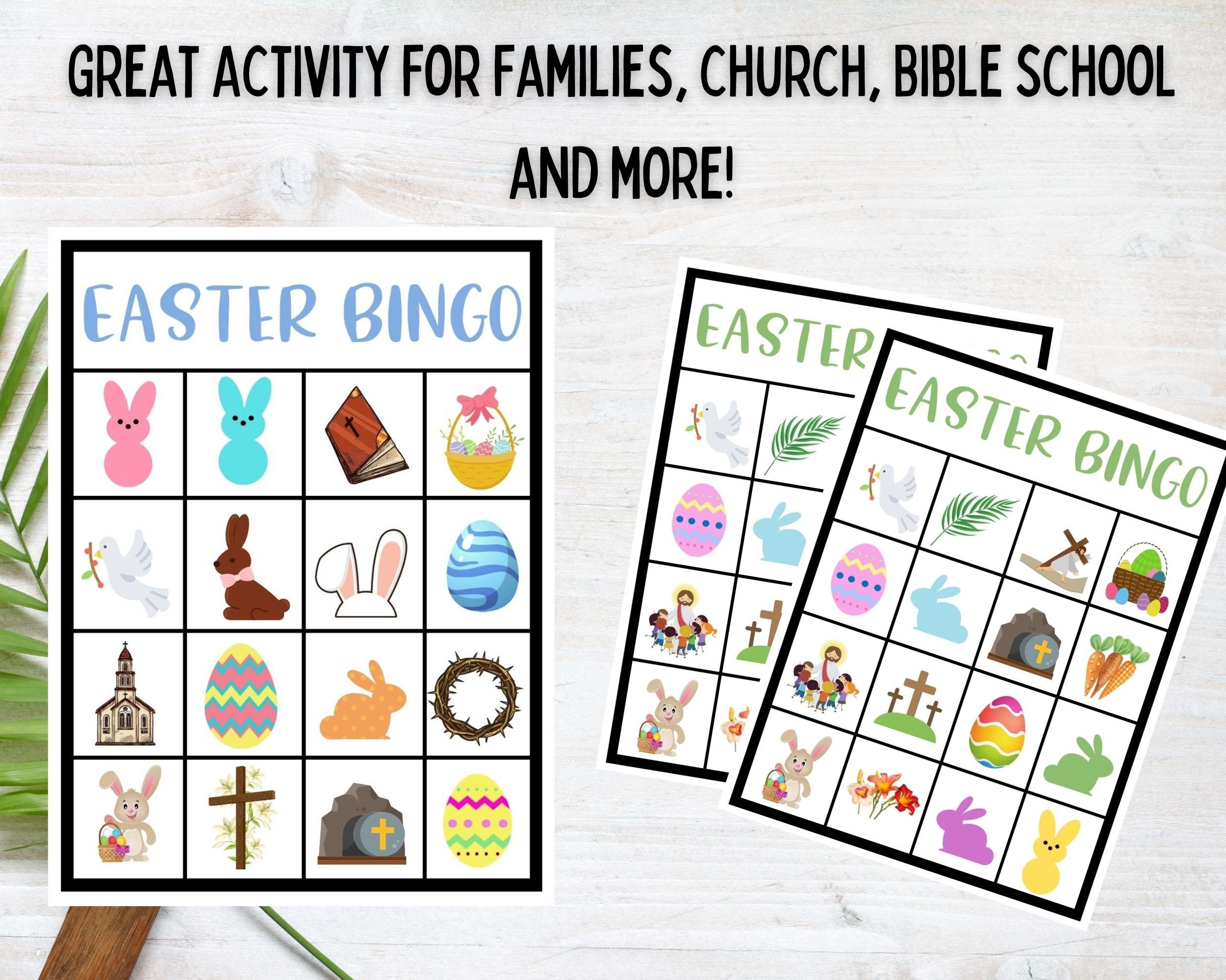 Printable Easter Bingo Game Instant Download Easter Bingo Game Bible ...