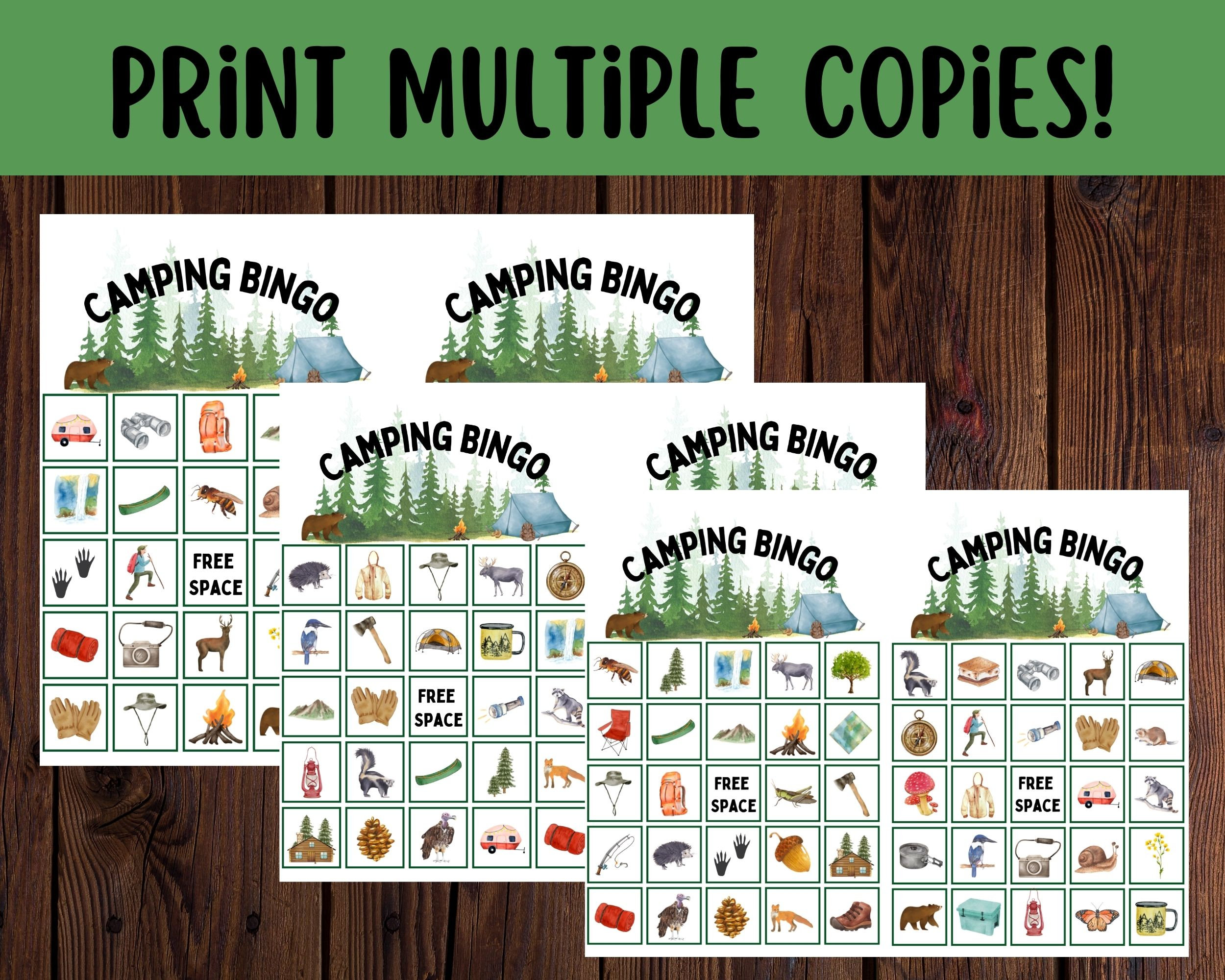Camping Bingo Game | Printable Camping Bingo | Nature Bingo Game ...