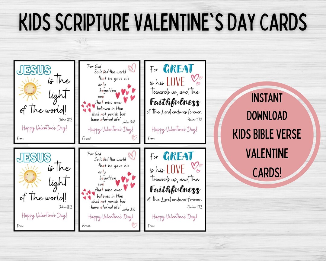 Kids Bible Verse Valentine Cards - Etsy