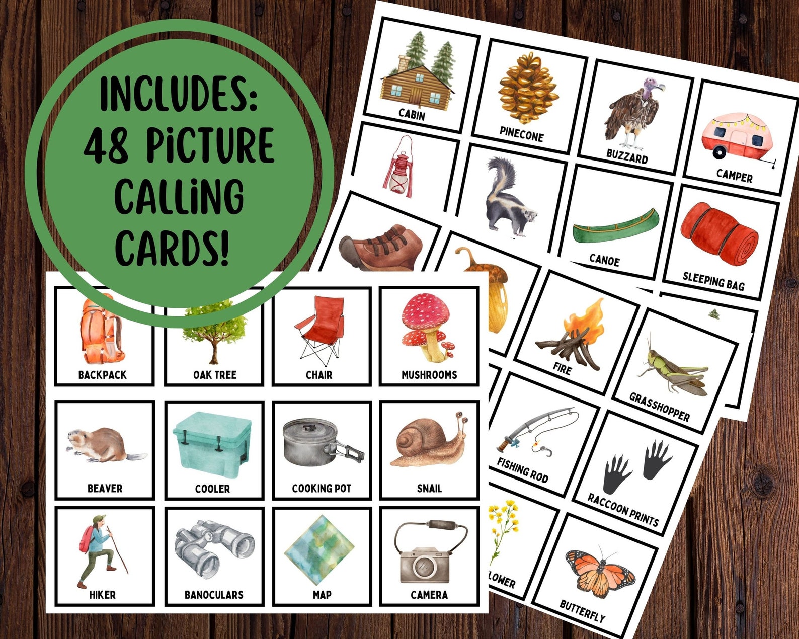 Camping Bingo Game | Printable Camping Bingo | Nature Bingo Game ...