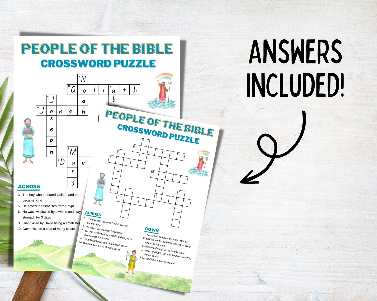 Bible Character Crossword Puzzle | People of the Bible Word Game ...