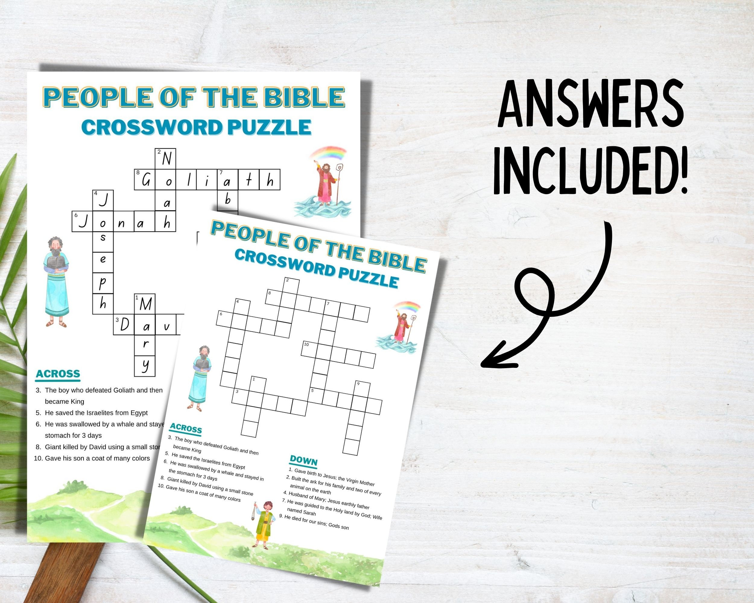 Bible Character Crossword Puzzle | People of the Bible Word Game ...