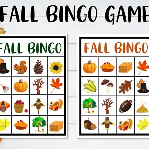 Fall Bingo Game | Printable Fall Party Game | Fall Family Activities ...