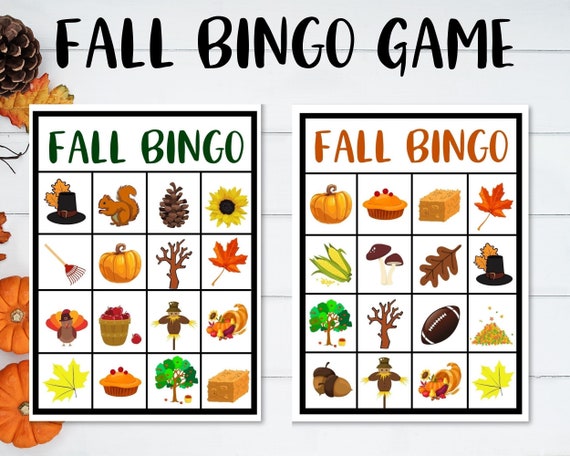 Fall Bingo Game Printable Fall Party Game Fall Family - Etsy