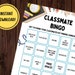 Classmate Bingo Game | School Bingo Game | Printable Bingo Game |back ...