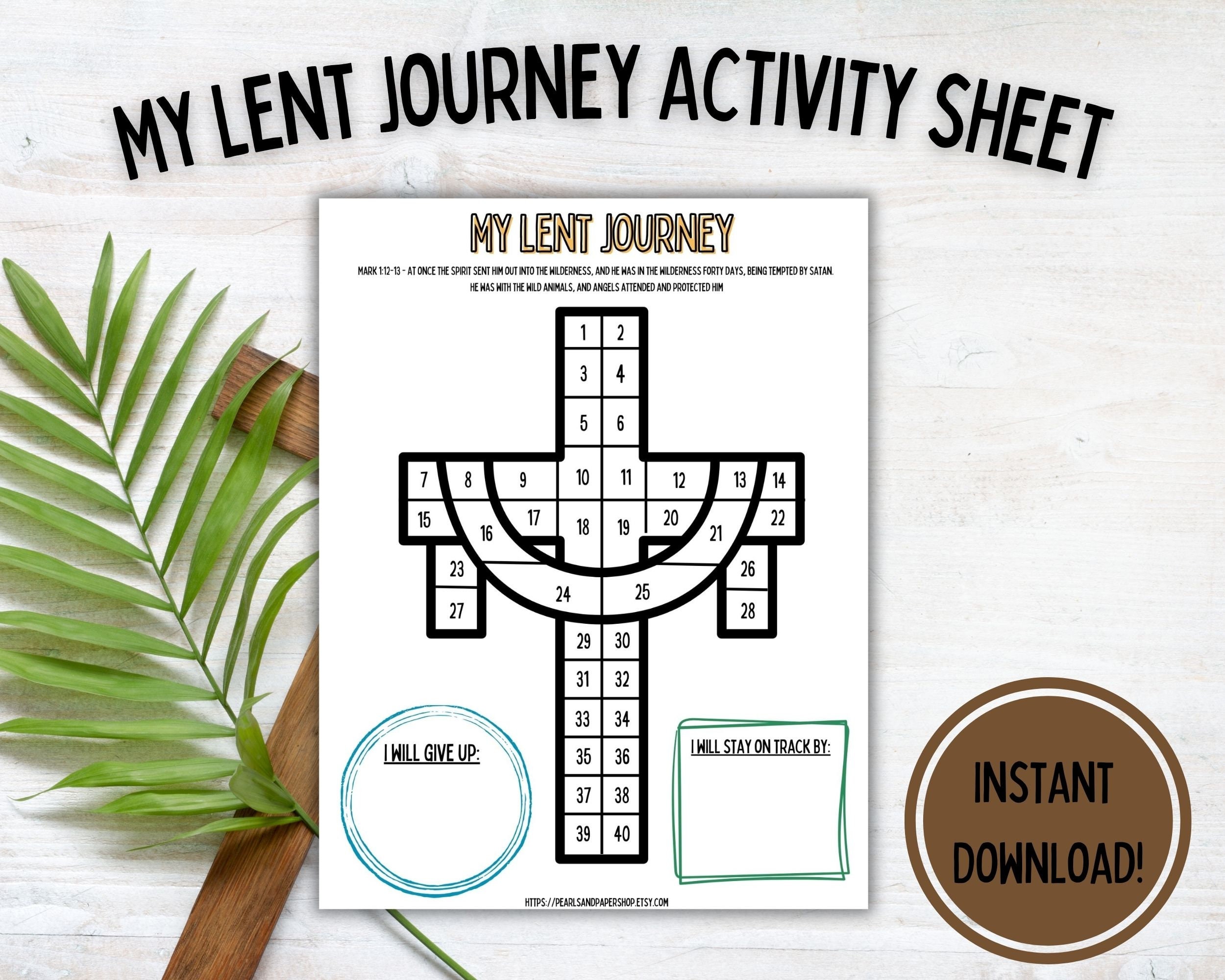 My Lent Journey Activity | Kids Lent Calendar | 40 Days of Lent ...