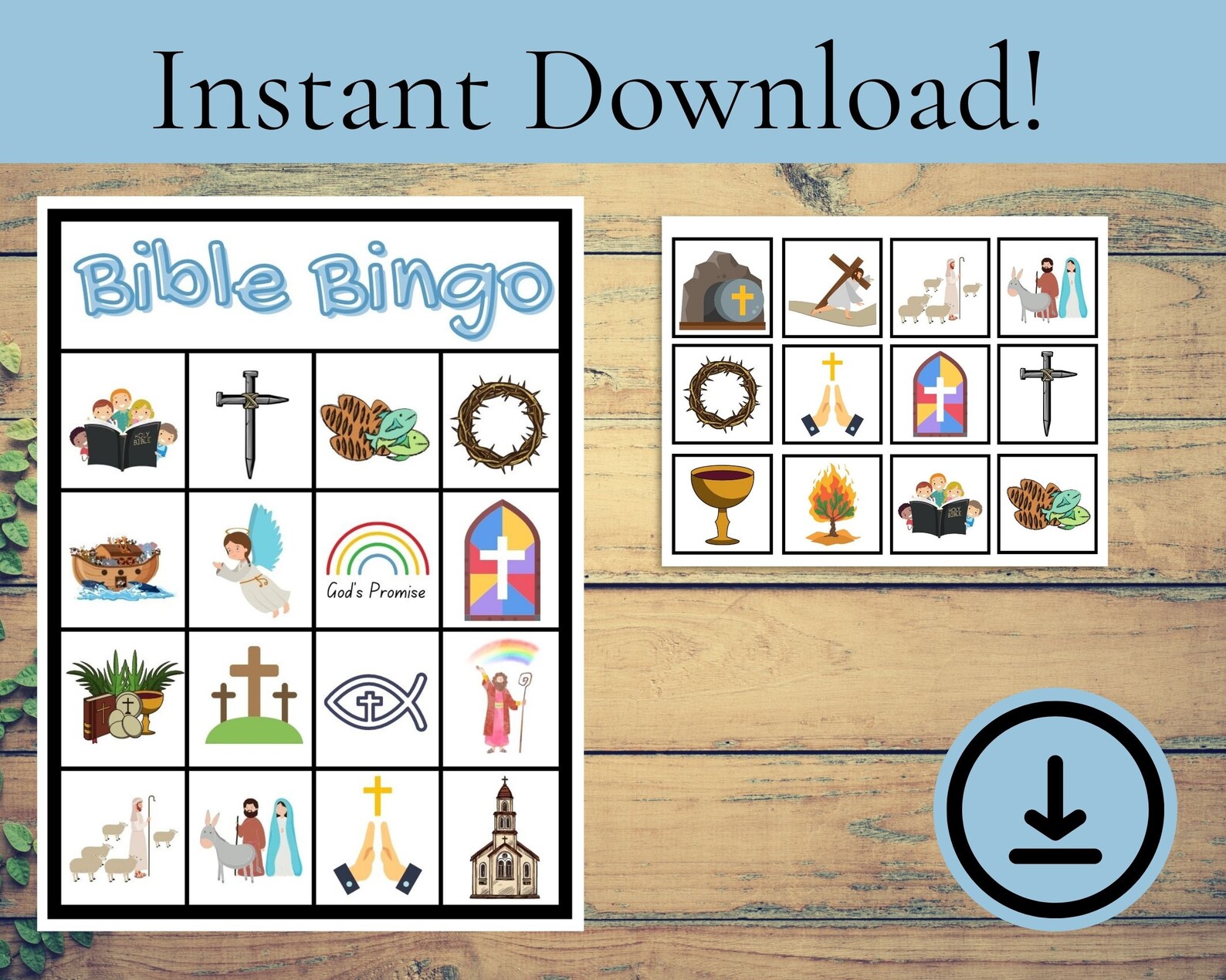 Printable Bible Bingo Game | Instant Download Bible Bingo Game | Church ...