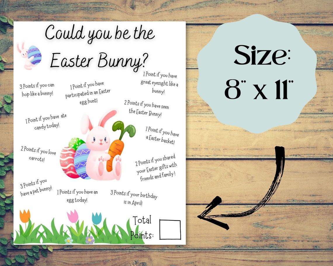 Printable Could You Be the Easter Bunny Game, Children's Easter Game ...