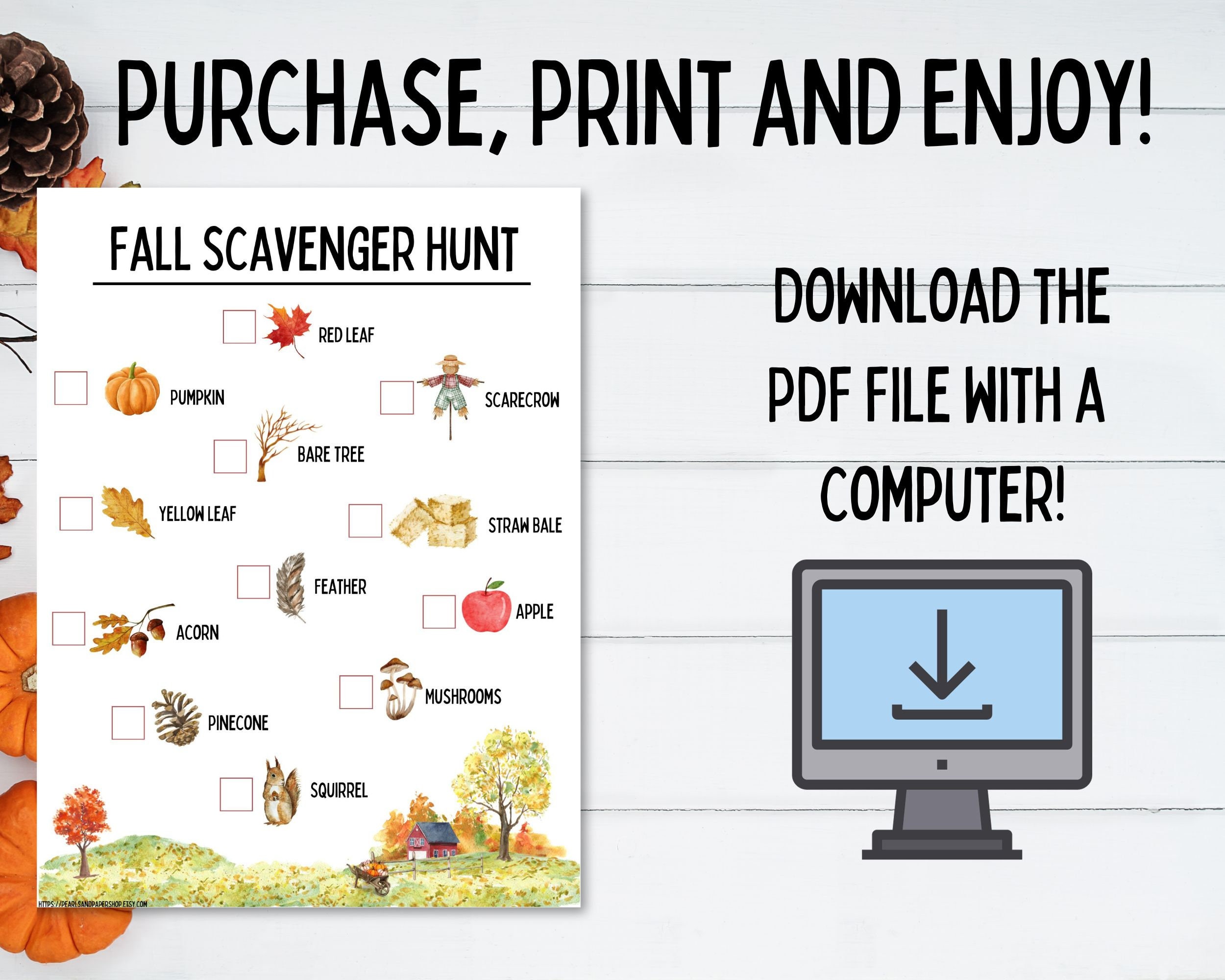 Fall Scavenger Hunt | Children Fall Activity | Autumn Games | Fall ...