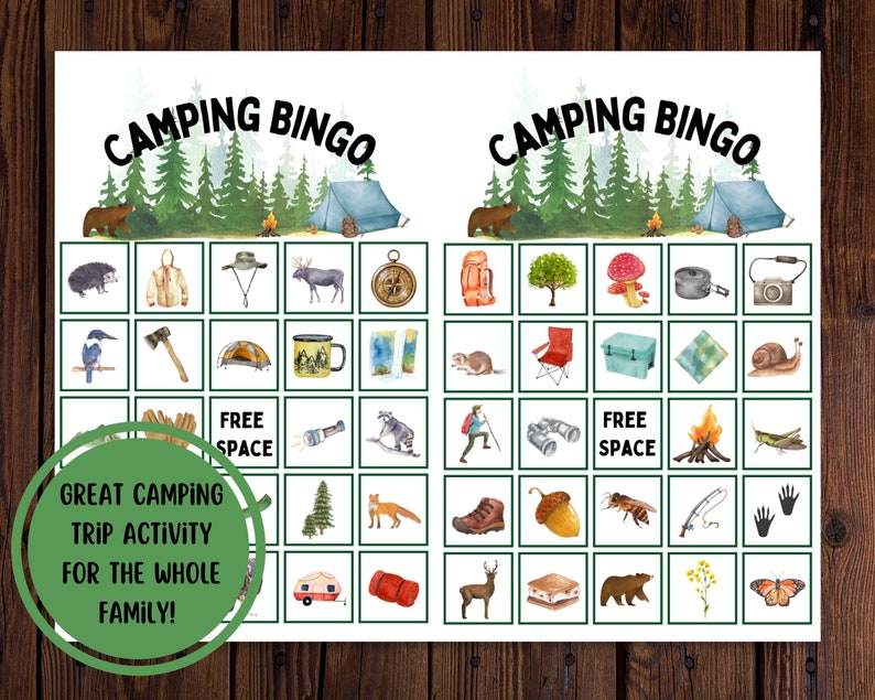 Camping Bingo Game | Printable Camping Bingo | Nature Bingo Game ...