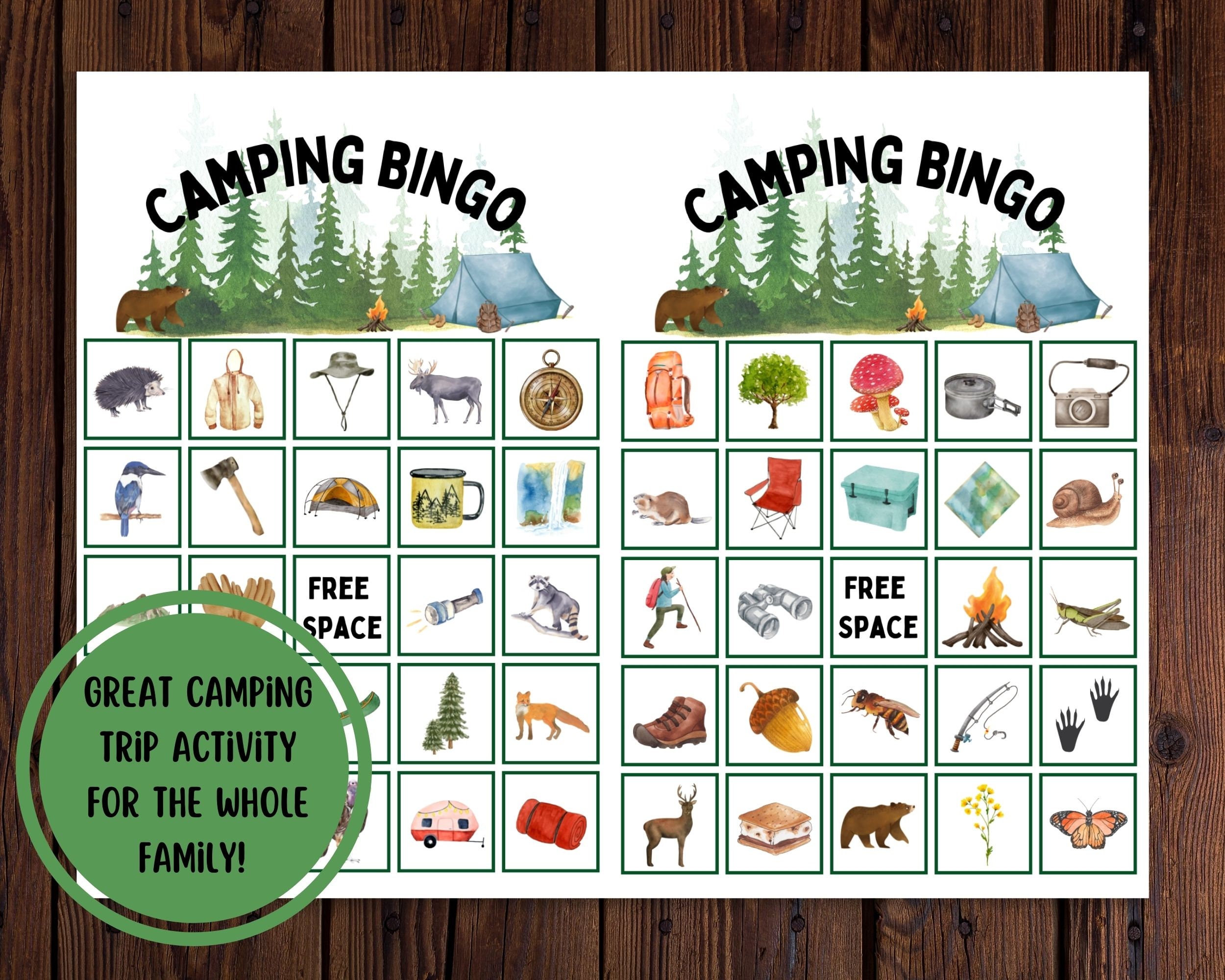 Camping Bingo Game | Printable Camping Bingo | Nature Bingo Game ...