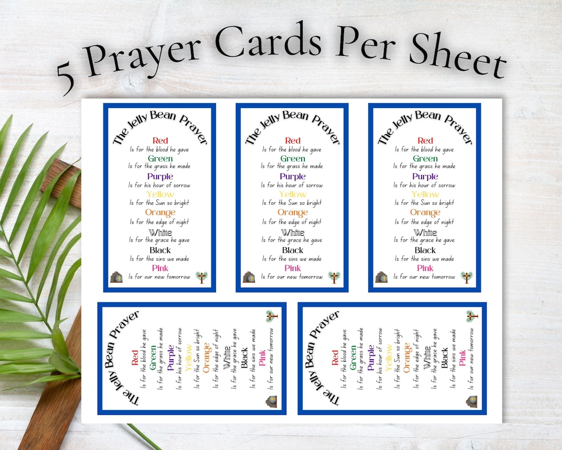 Printable Jelly Bean Prayer Card | Easter Jelly Bean Prayer Card ...