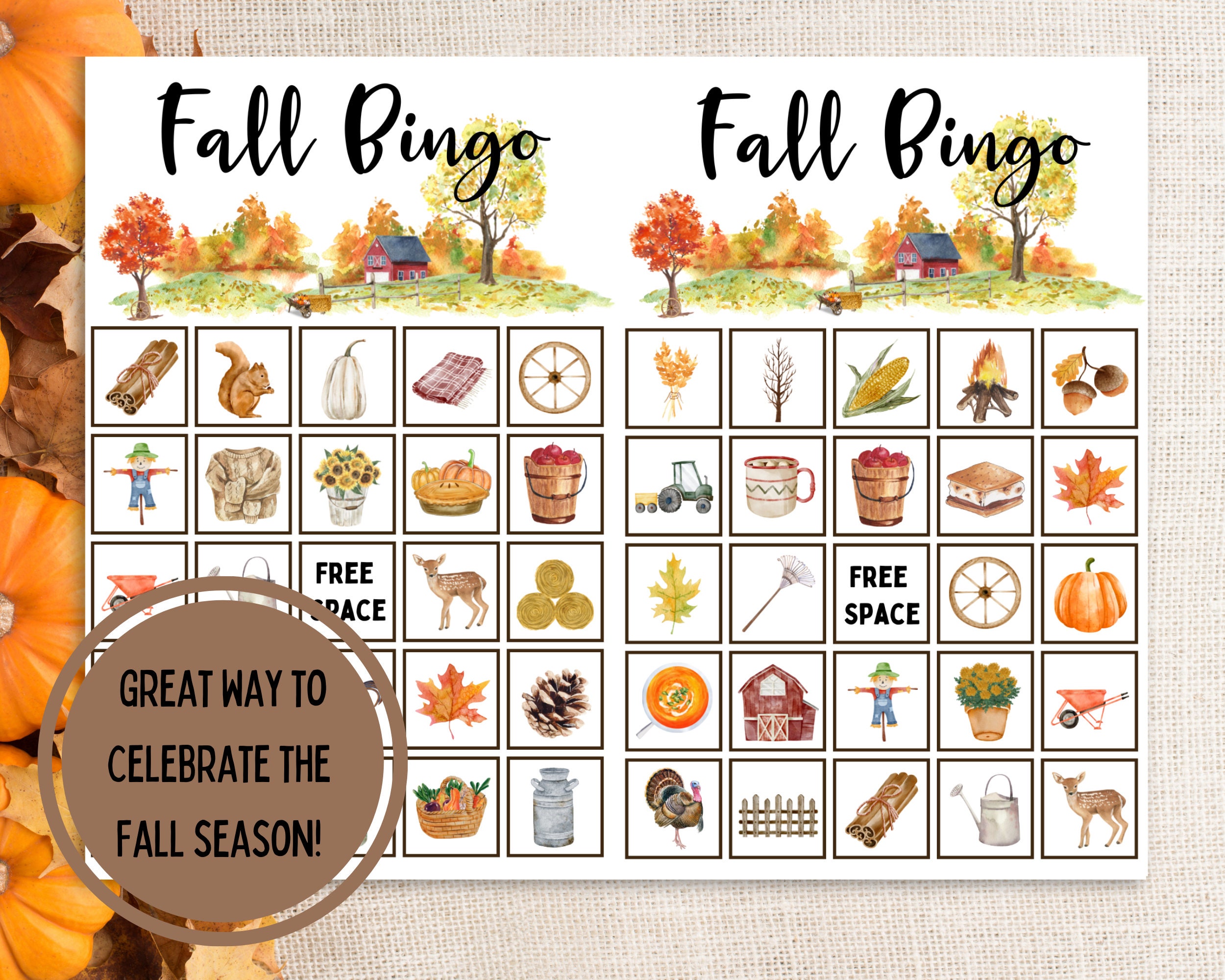Fall Bingo for Kids| Fall Bingo Printable | | Printable Fall Worksheets ...