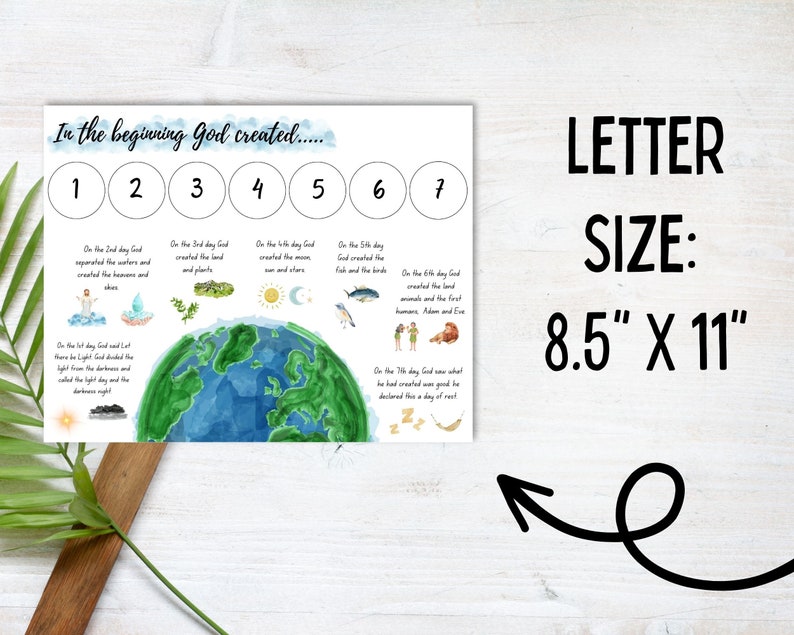 Kids Bible Story Matching Game |7 Days of Creation Game | Christian ...