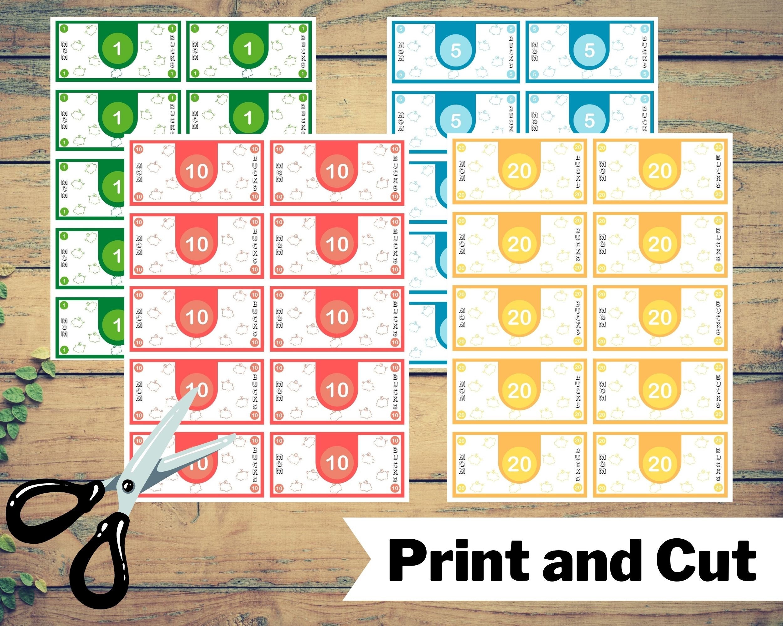 Kids Chore Chart | Mom Bucks Printable | Kids Behavior Bucks | Instant ...