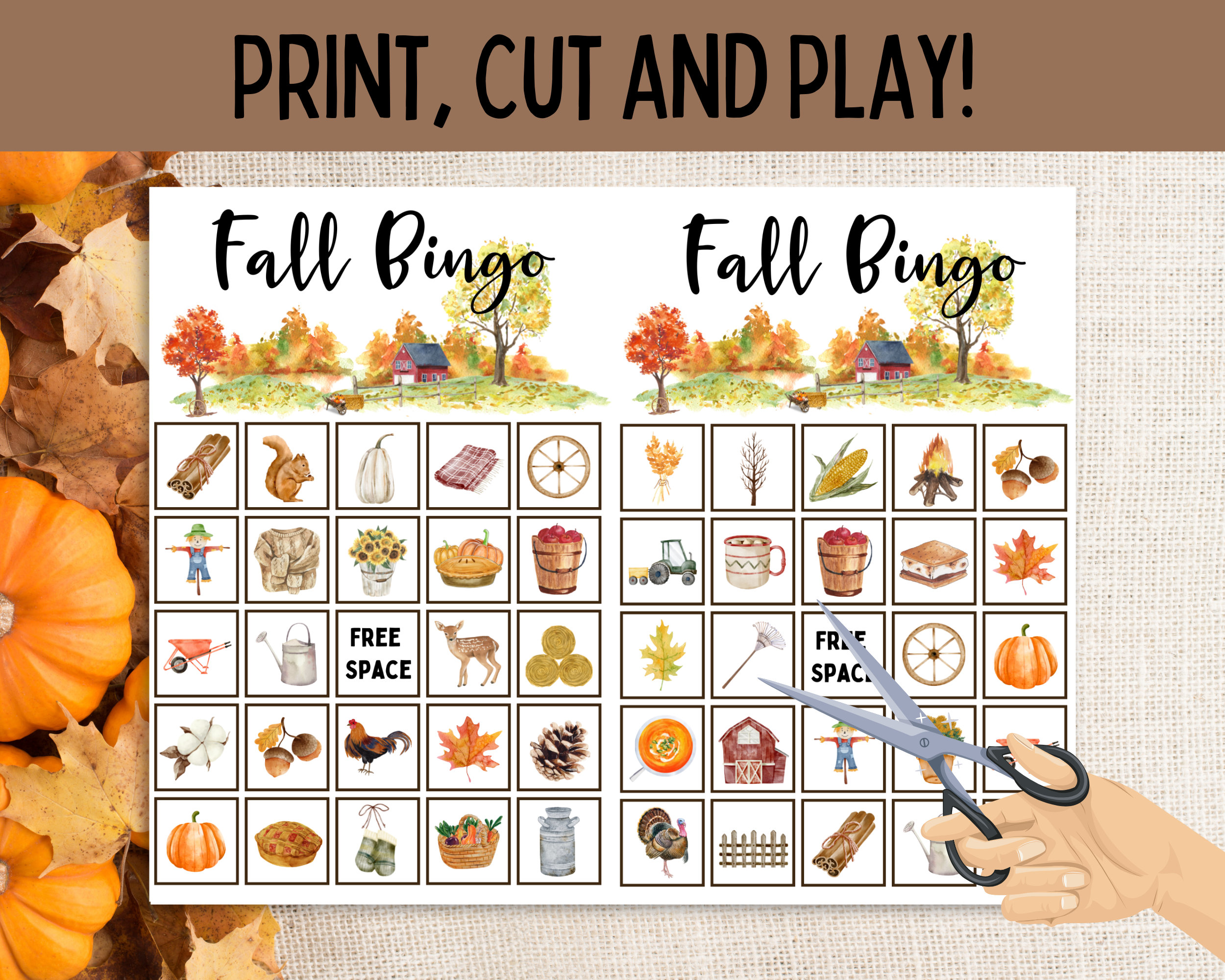 Fall Bingo for Kids| Fall Bingo Printable | | Printable Fall Worksheets ...