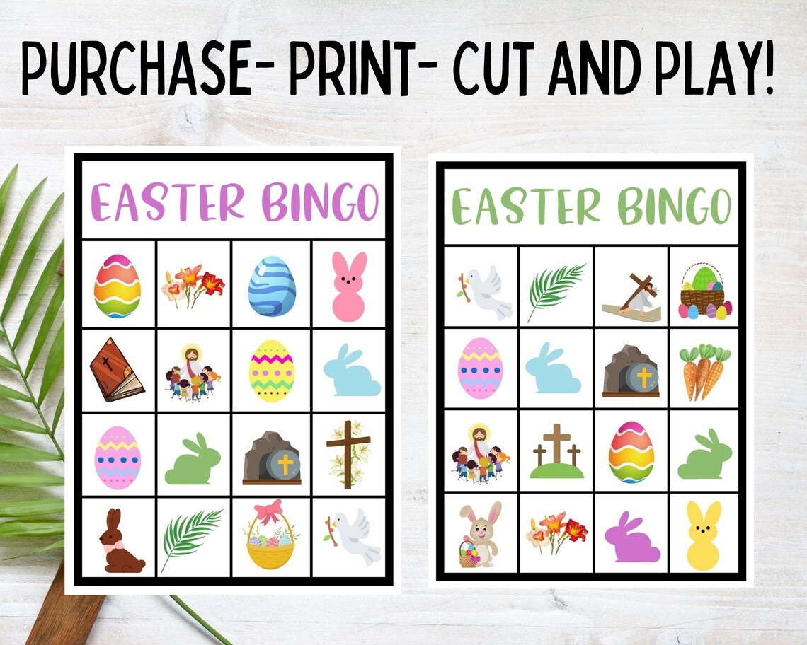Printable Easter Bingo Game Instant Download Easter Bingo Game Bible ...