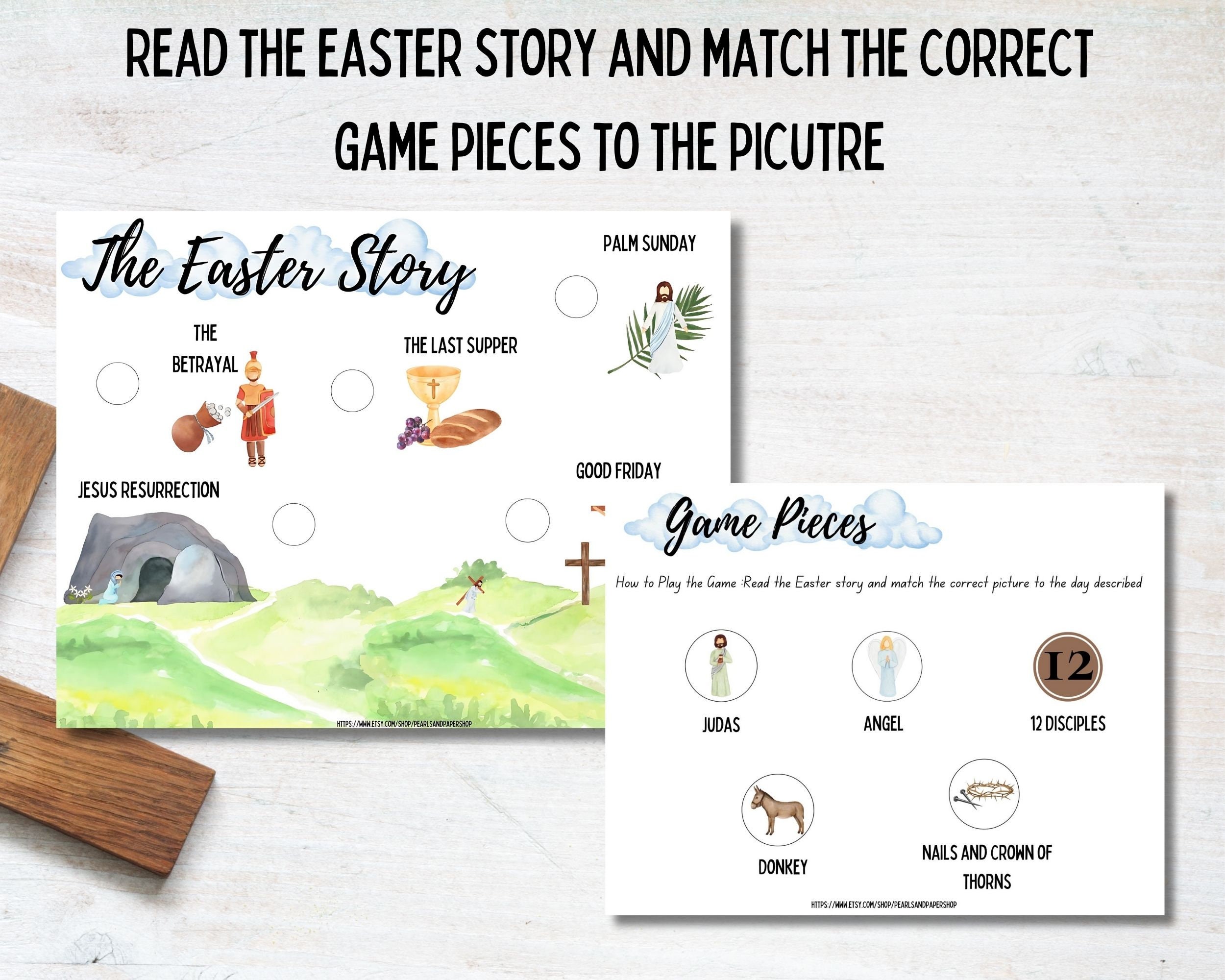 Easter Story Matching Game | Easter Activity for Kids | Easter Game for ...