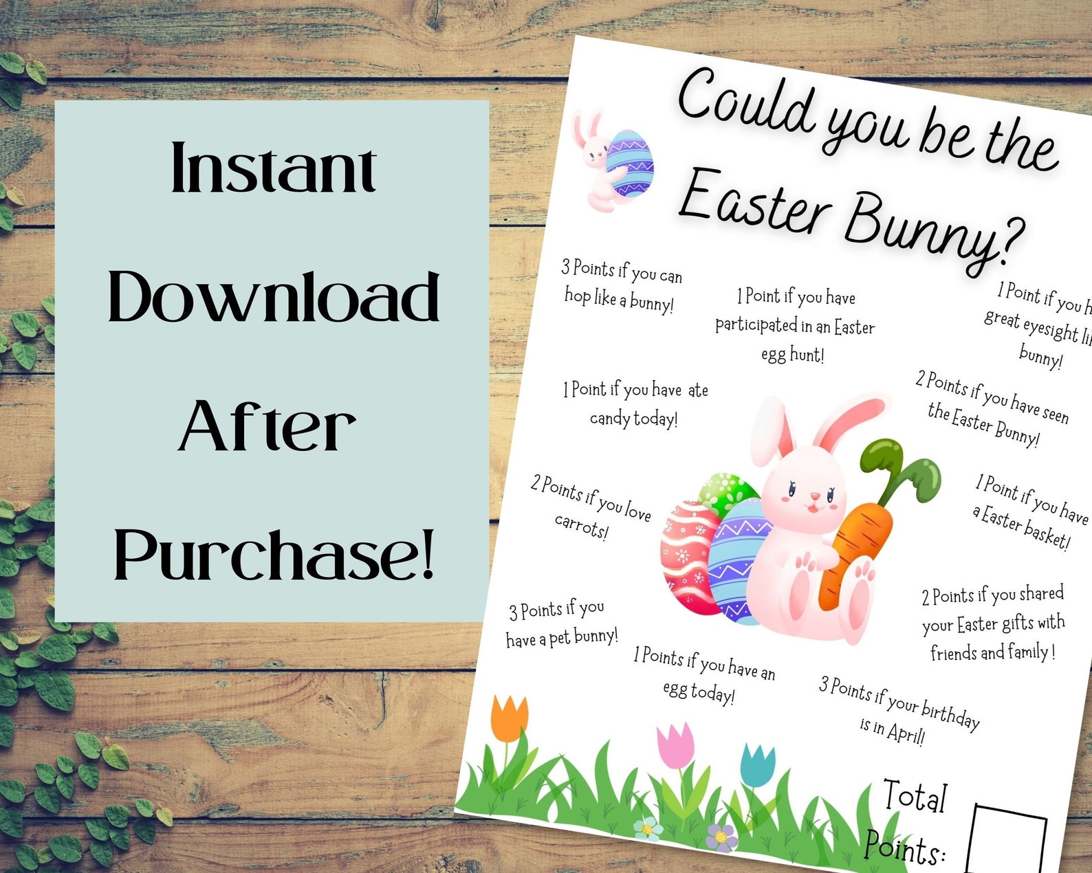 Printable Could You Be the Easter Bunny Game, Children's Easter Game ...