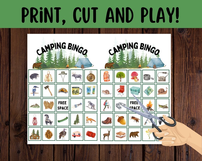 Camping Bingo Game | Printable Camping Bingo | Nature Bingo Game ...