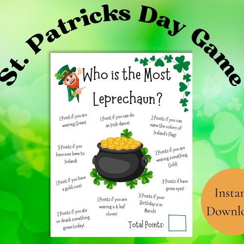 Leprechaun Name Game Printable St. Patrick's Day Game for - Etsy