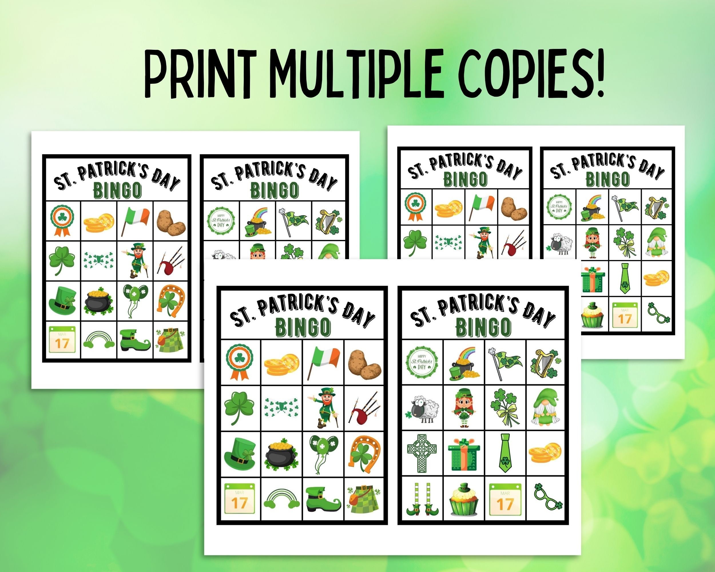 Printable St. Patrick's Day Bingo Game Children's St. Patrick's Bingo ...