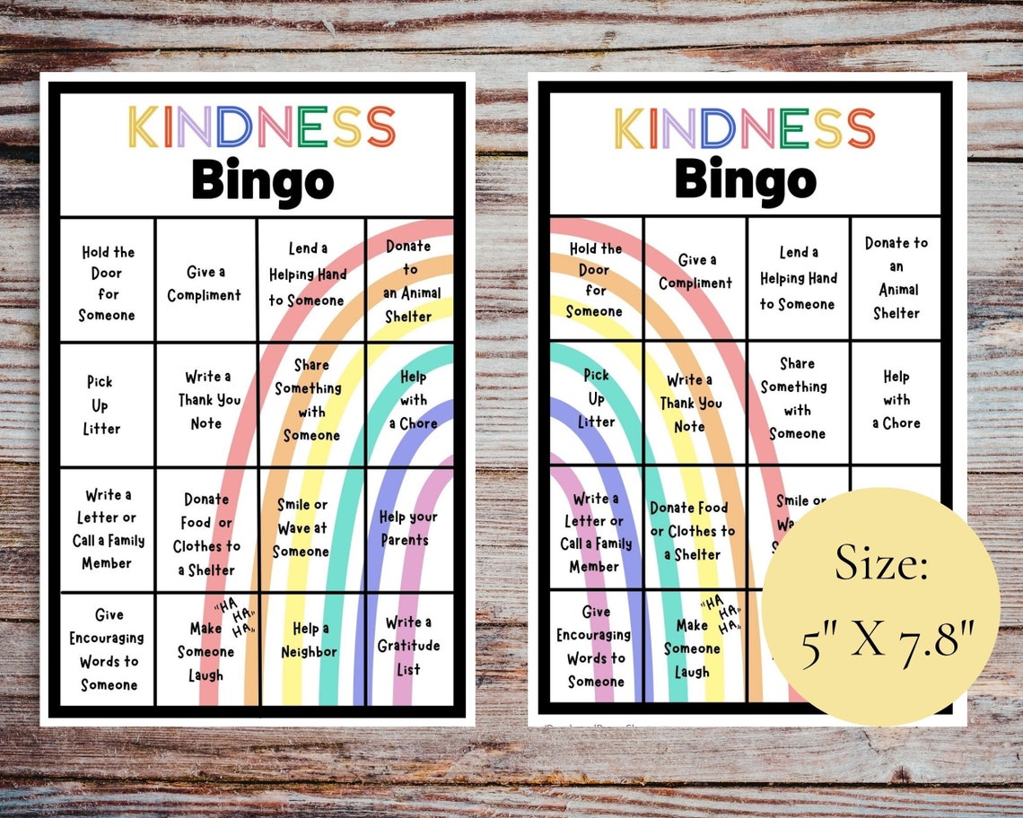Acts of Kindness Bingo Game | Kids Kindness Game | Classroom Kindness ...