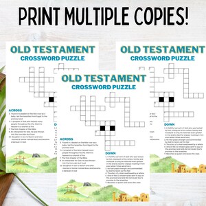 Old Testament Crossword Puzzle | Bible School Games | Sunday School ...