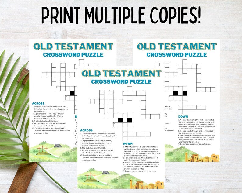 Old Testament Crossword Puzzle | Bible School Games | Sunday School ...