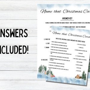 Christmas Carol Matching Game | Printable Christmas Game | Printable ...