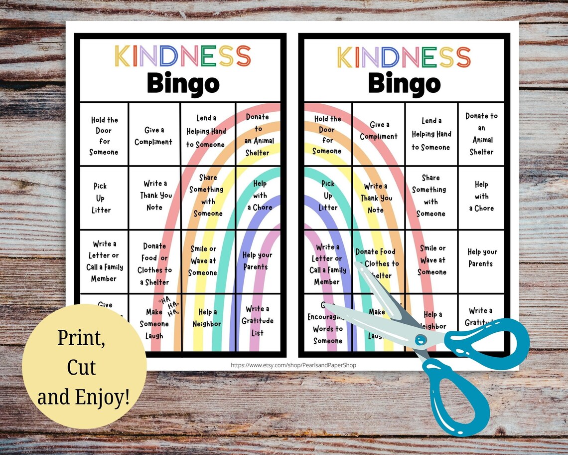 Acts of Kindness Bingo Game | Kids Kindness Game | Classroom Kindness ...