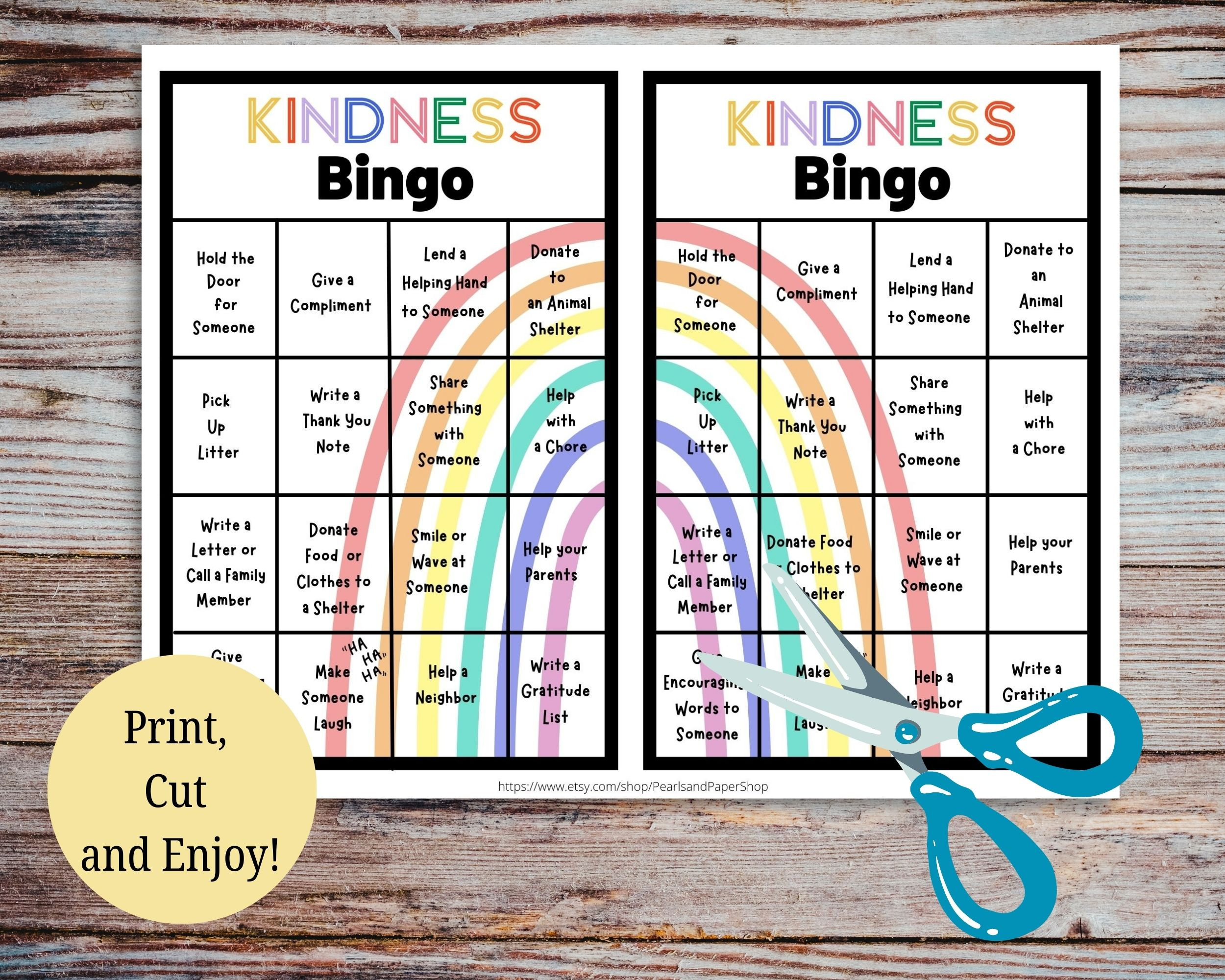 Acts of Kindness Bingo Game | Kids Kindness Game | Classroom Kindness ...