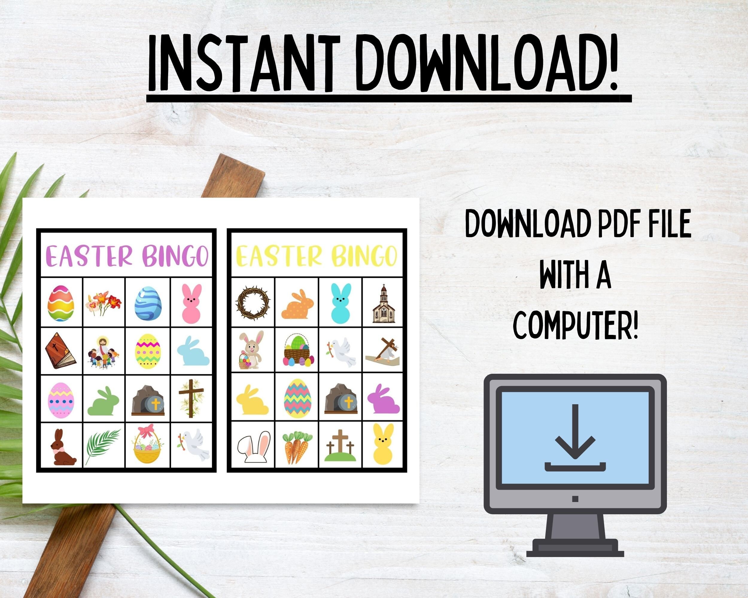 Printable Easter Bingo Game Instant Download Easter Bingo Game Bible ...