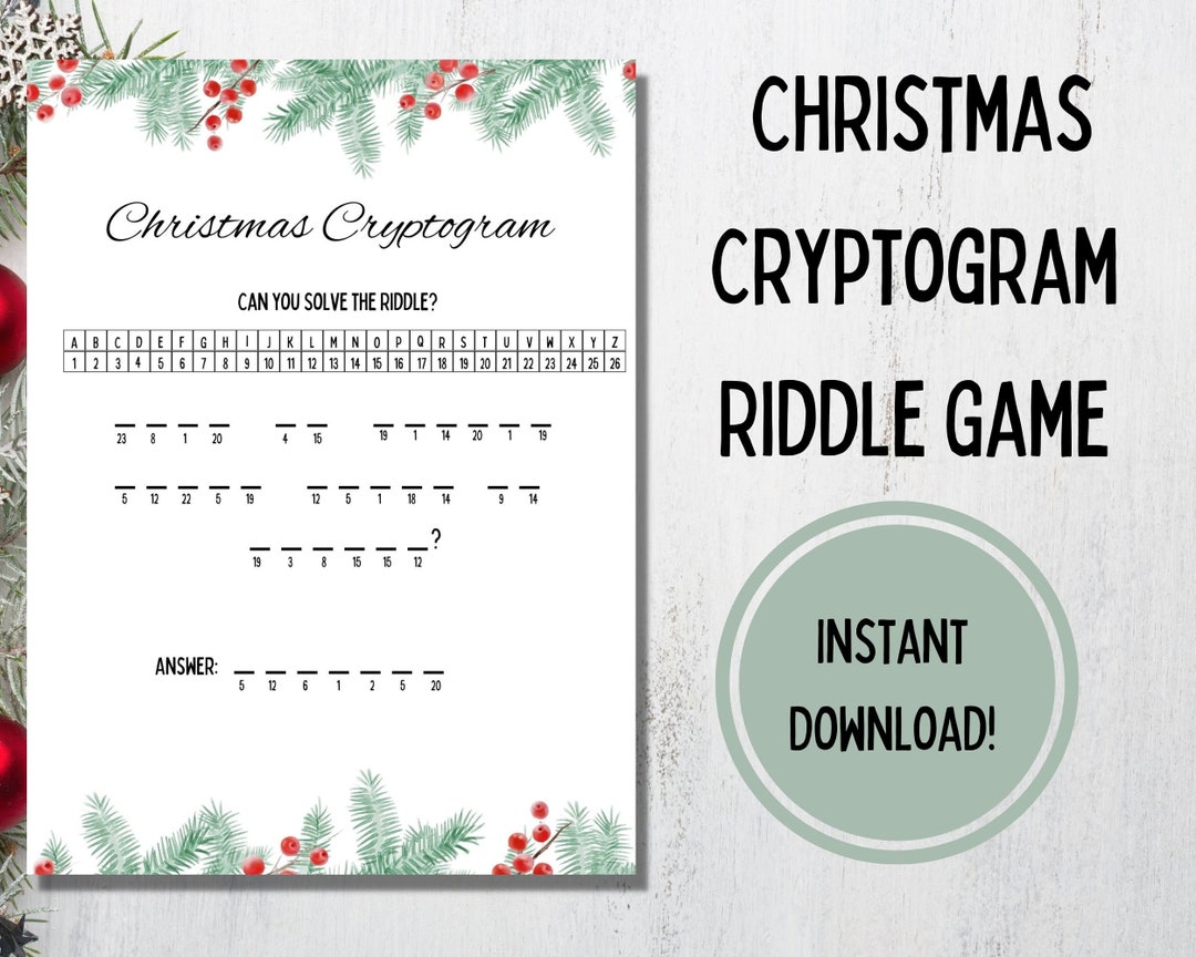 Christmas Cryptogram Word Games | Printable Christmas Party Games ...