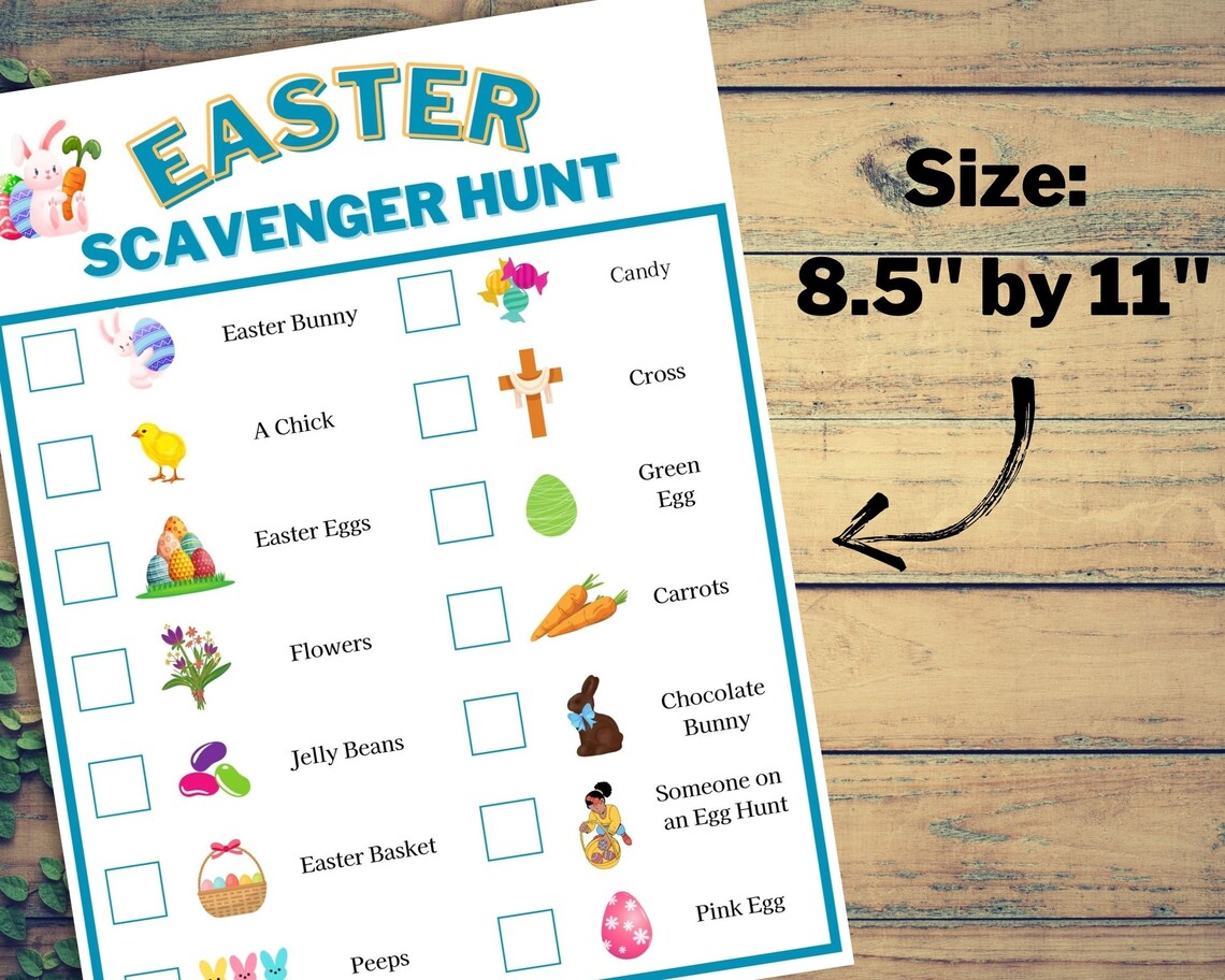 Easter Scavenger Hunt Printable Kids Easter Scavenger Hunt Game ...