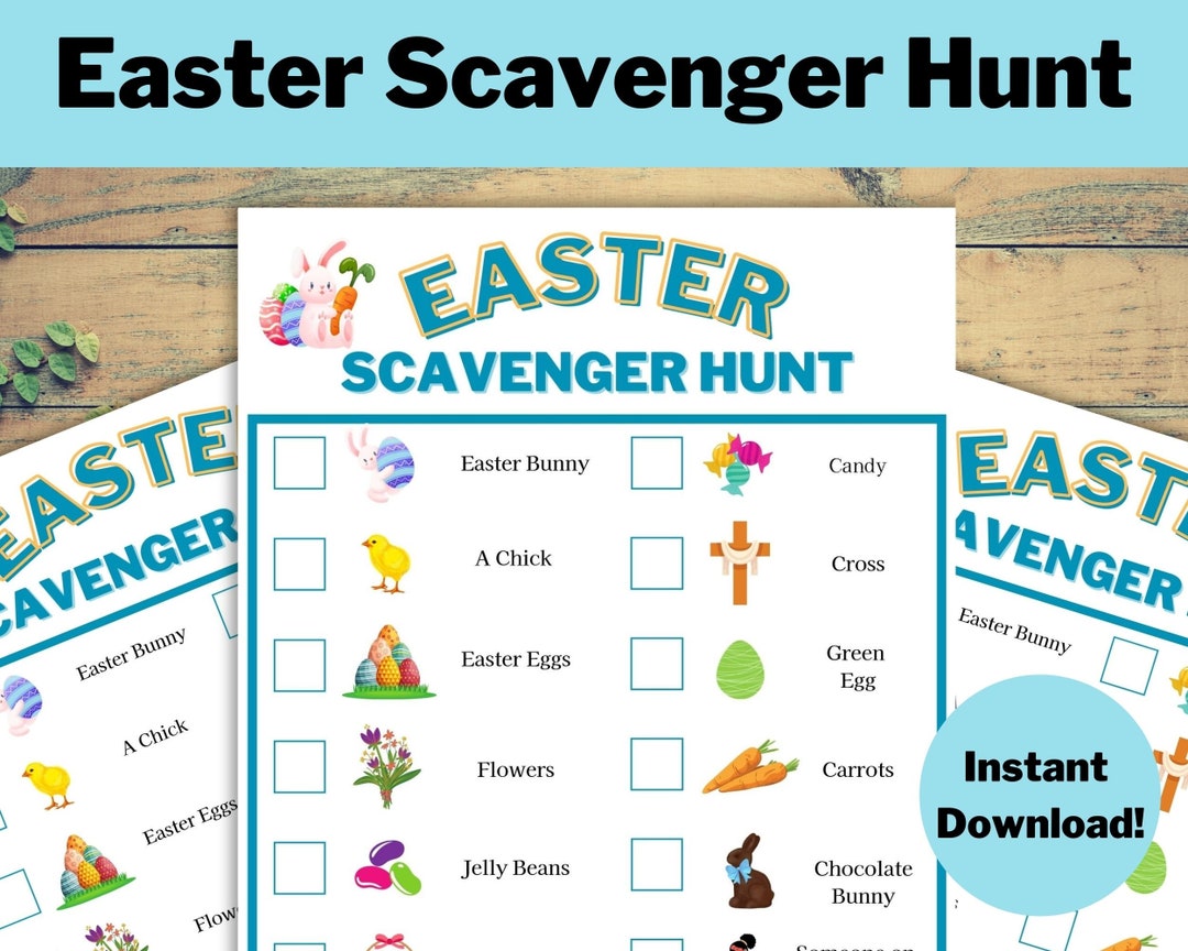 Easter Scavenger Hunt Printable | Kids Easter Scavenger Hunt Game ...