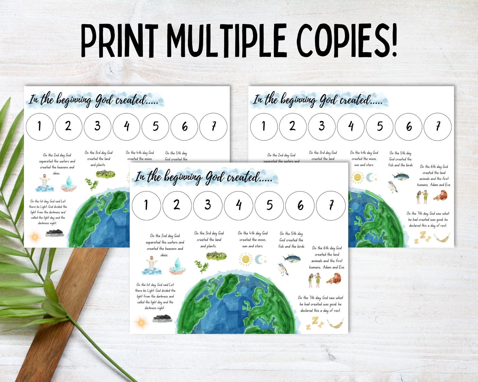 Kids Bible Story Matching Game |7 Days of Creation Game | Christian ...