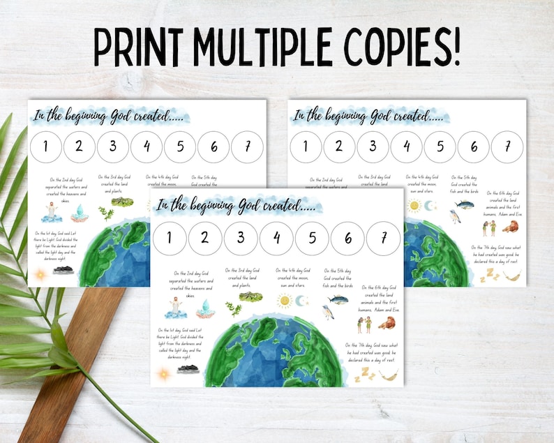 Kids Bible Story Matching Game |7 Days of Creation Game | Christian ...