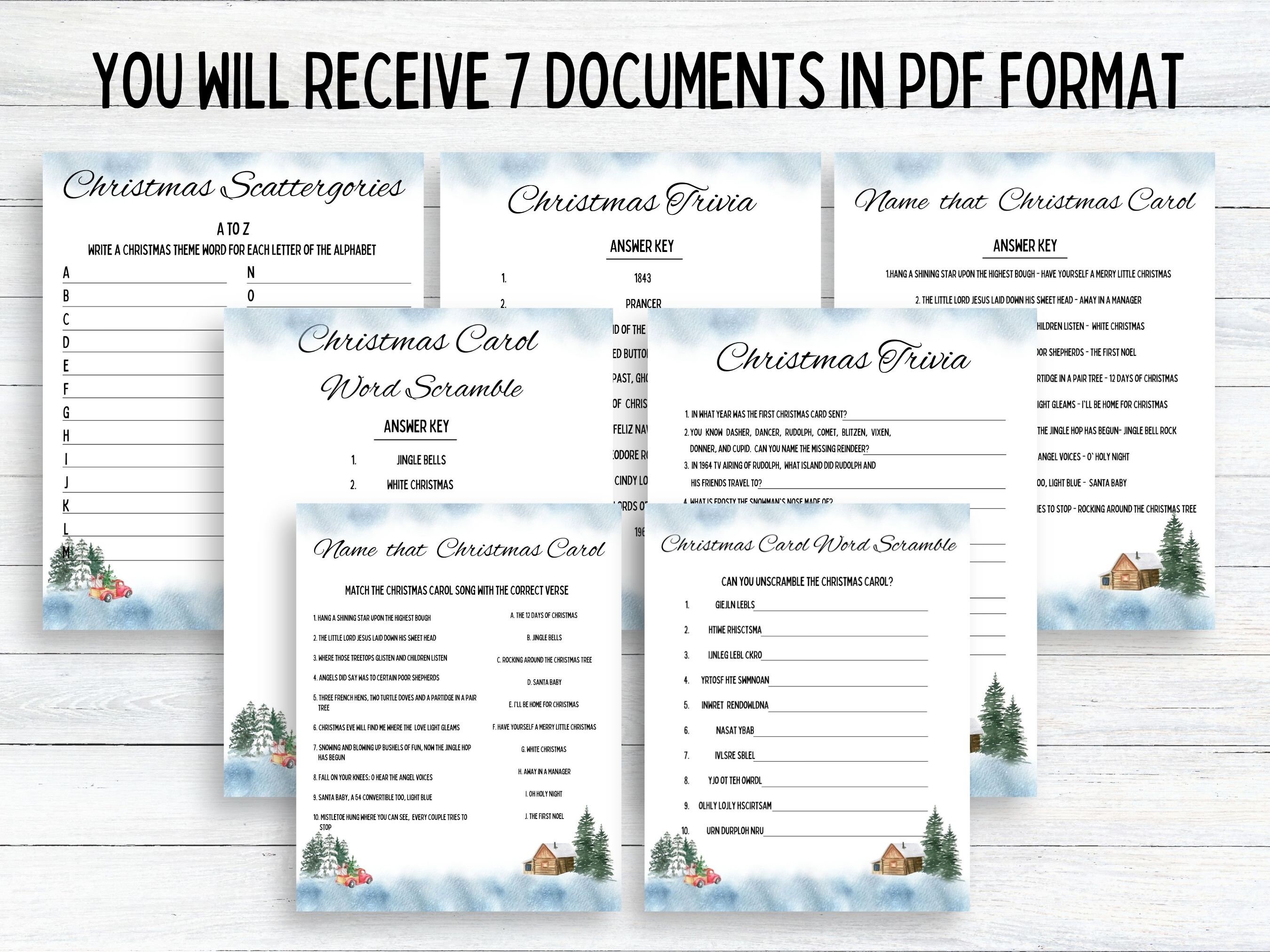 Printable Christmas Game Bundle | Instant Download Holiday Party Game ...