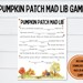 Kids Fall Mad Lib Game | Pumpkin Patch Kids Game | Fall Word Games ...