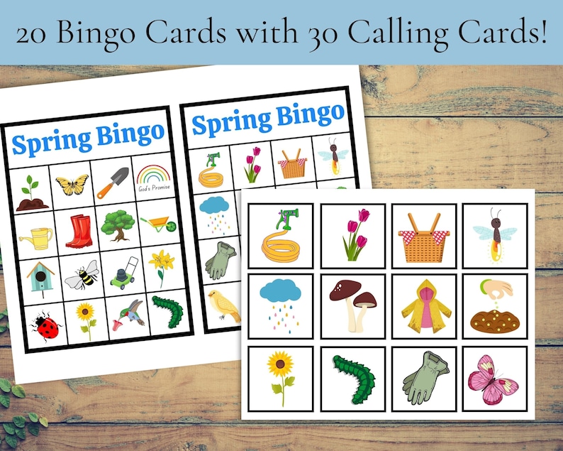 Printable Spring Bingo Game Children's Spring Bingo Game Classroom ...