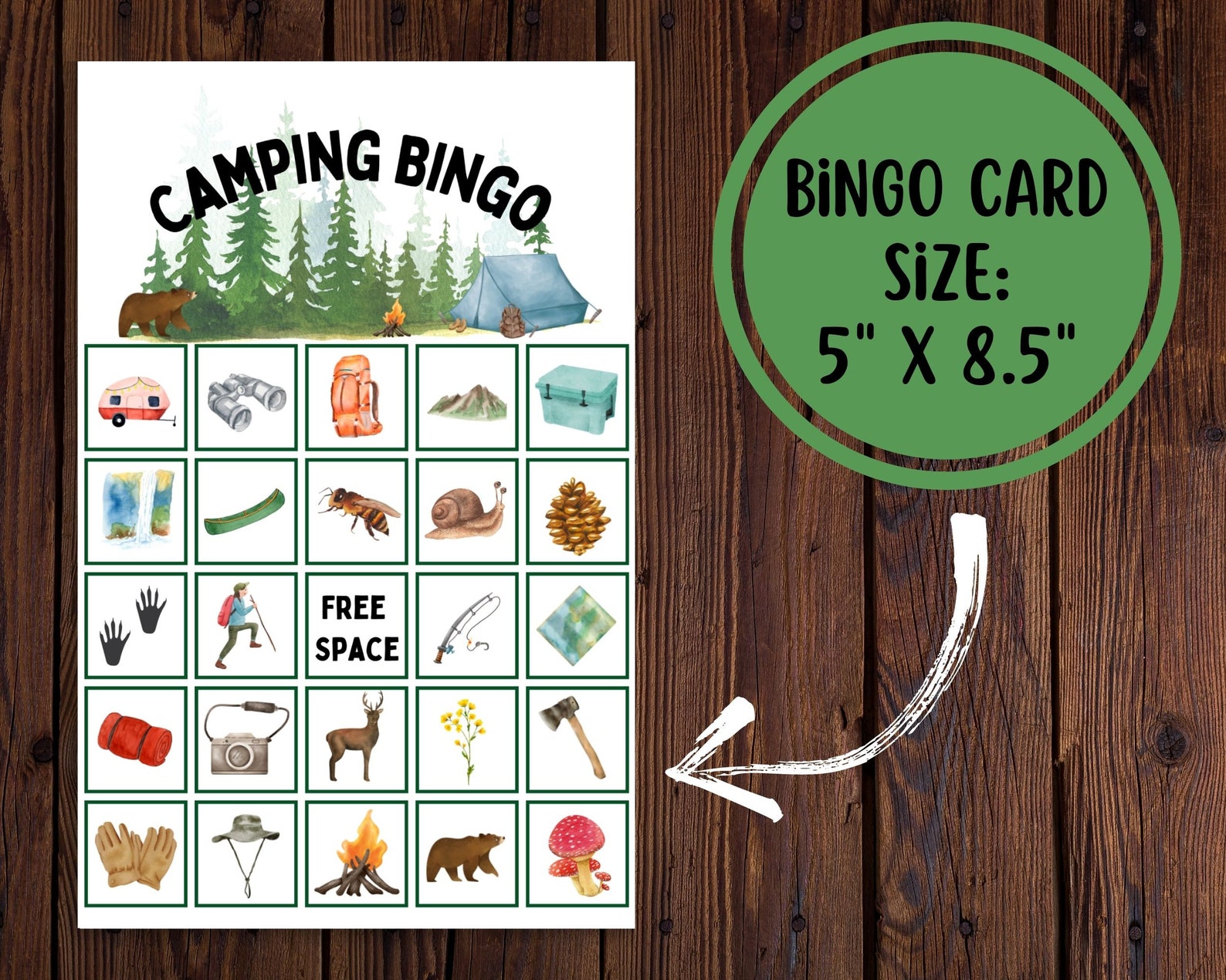 Camping Bingo Game | Printable Camping Bingo | Nature Bingo Game ...