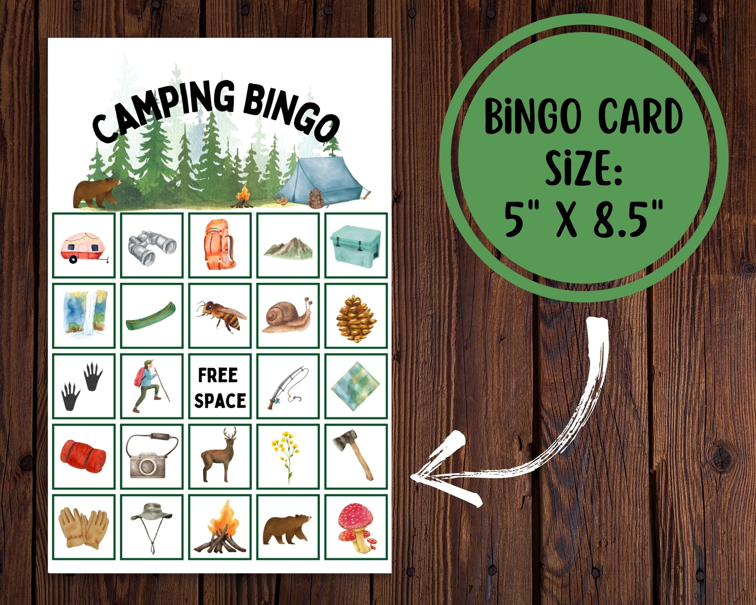 Camping Bingo Game | Printable Camping Bingo | Nature Bingo Game ...