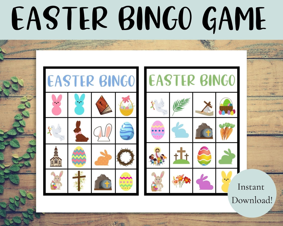Printable Easter Bingo Game Instant Download Easter Bingo - Etsy