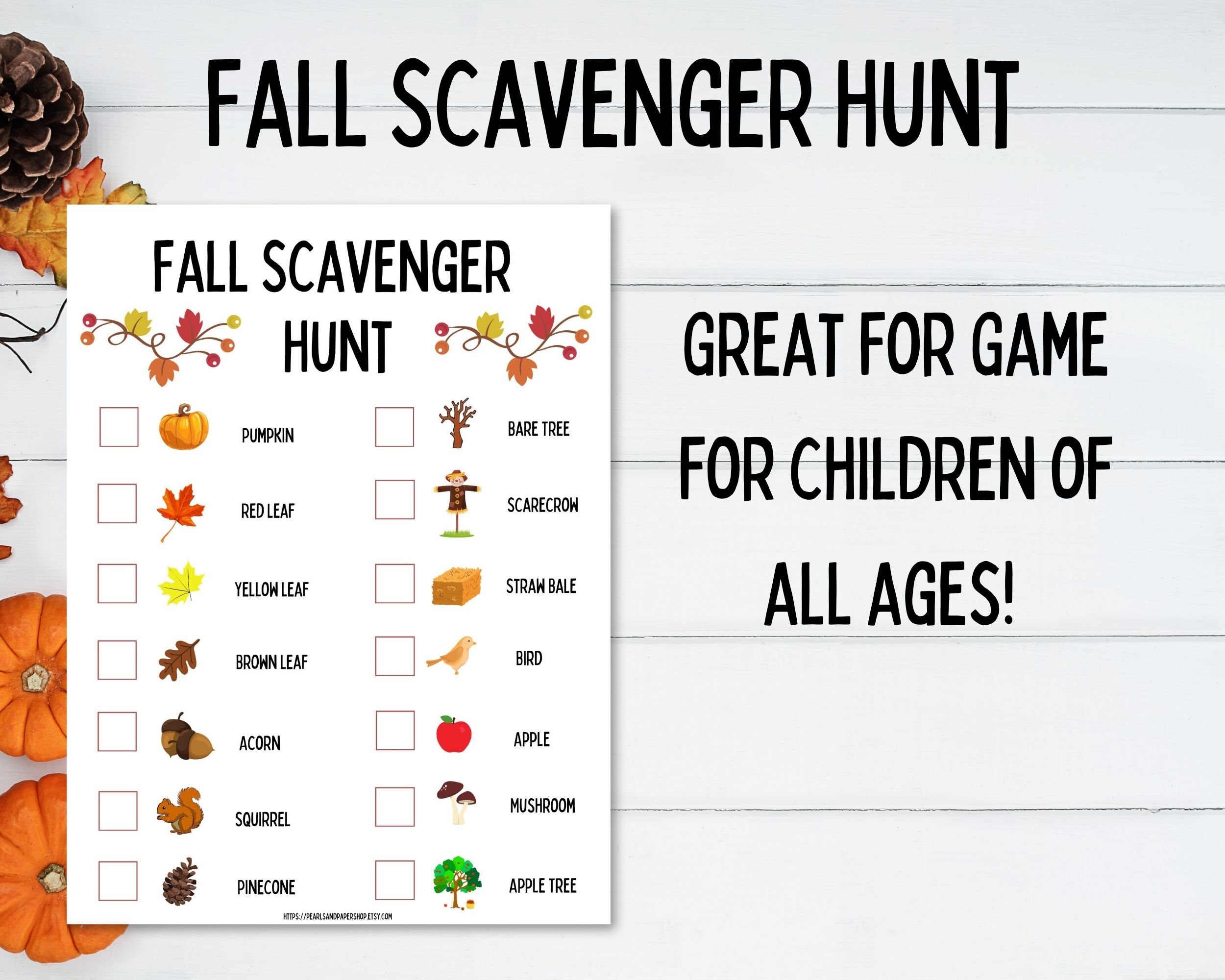 Fall Scavenger Hunt | Printable Autumn Games | Kids Fall Games ...