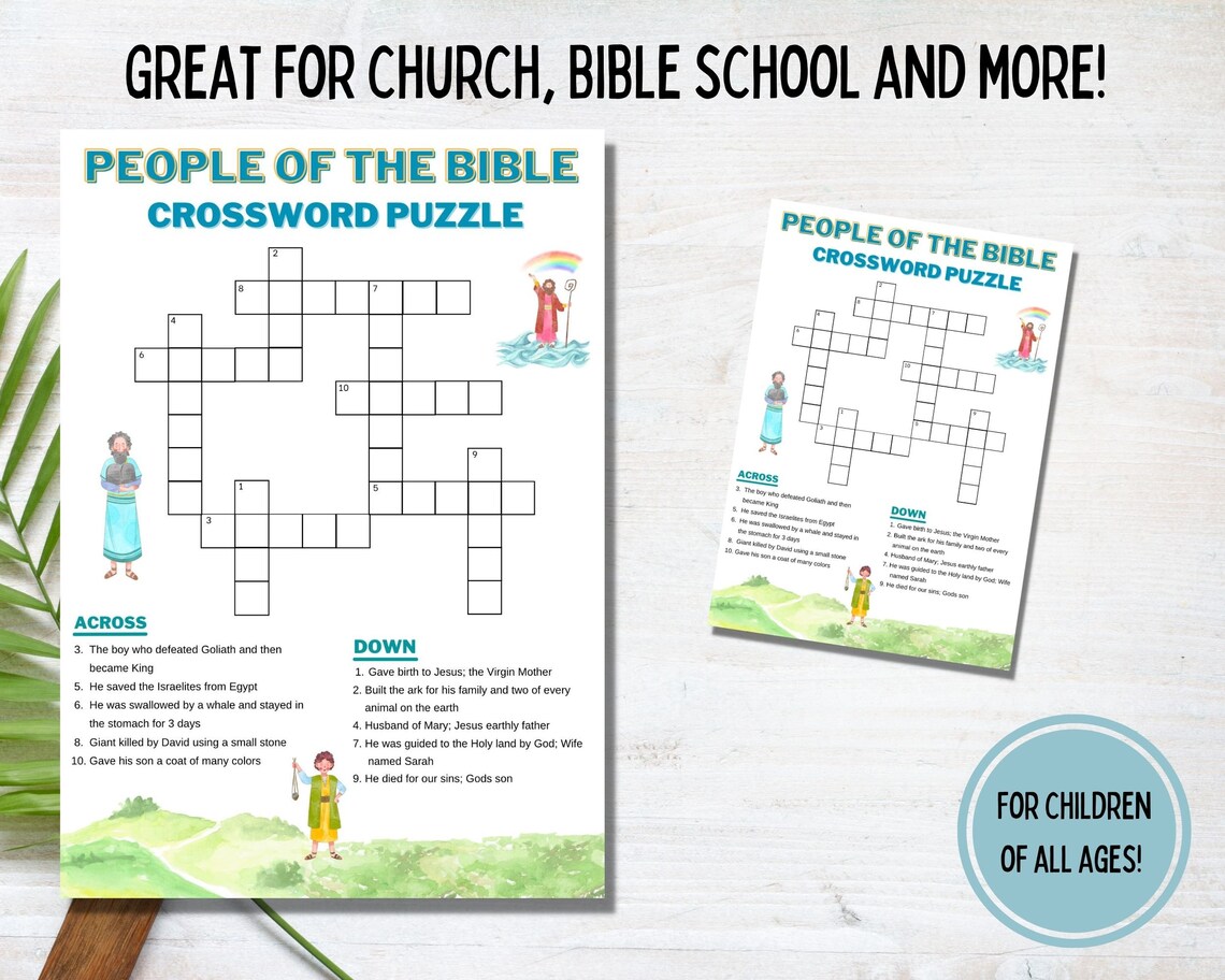 Bible Character Crossword Puzzle | People of the Bible Word Game ...