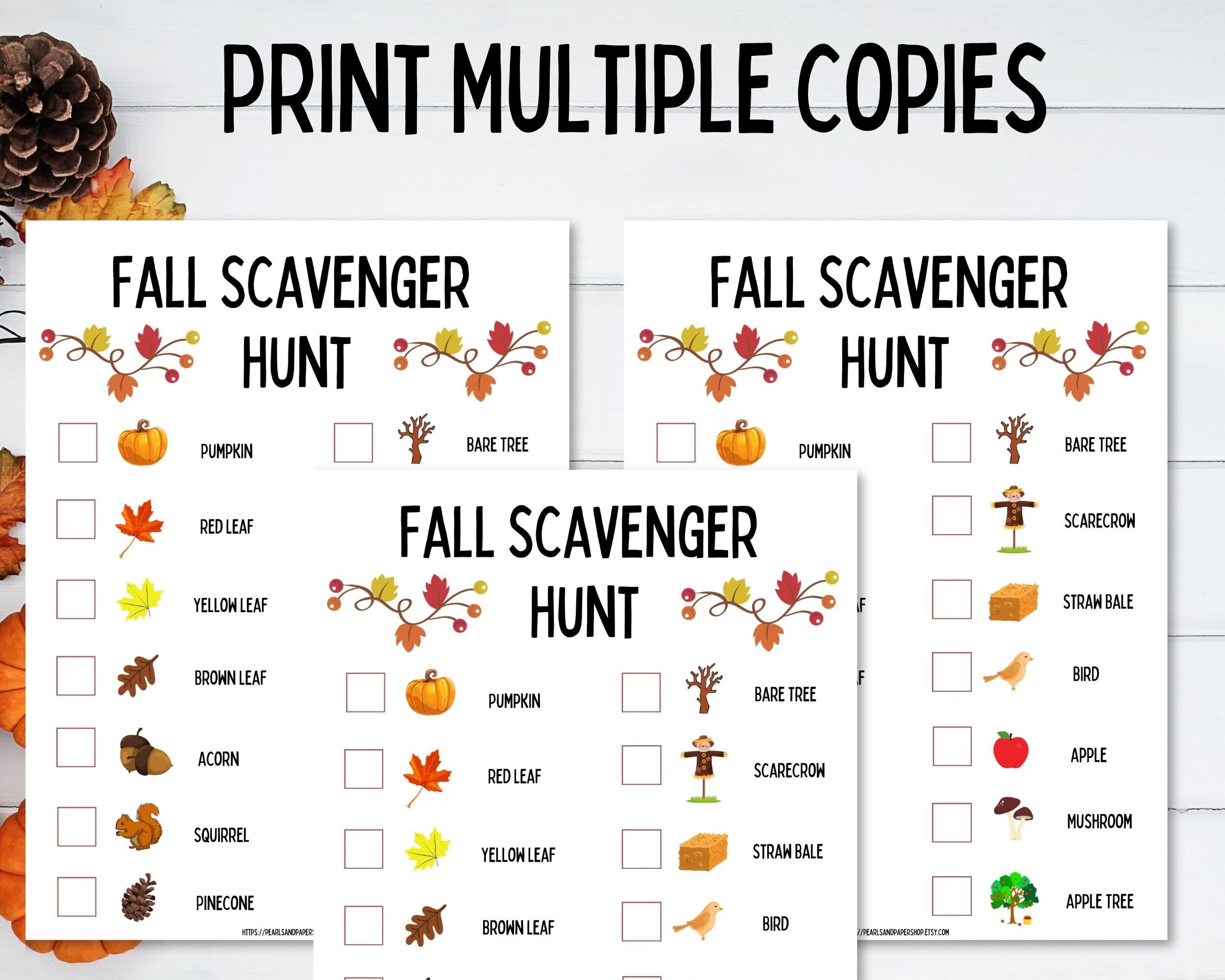 Fall Scavenger Hunt | Printable Autumn Games | Kids Fall Games ...