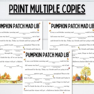 Kids Fall Mad Lib Game | Pumpkin Patch Kids Game | Fall Word Games ...