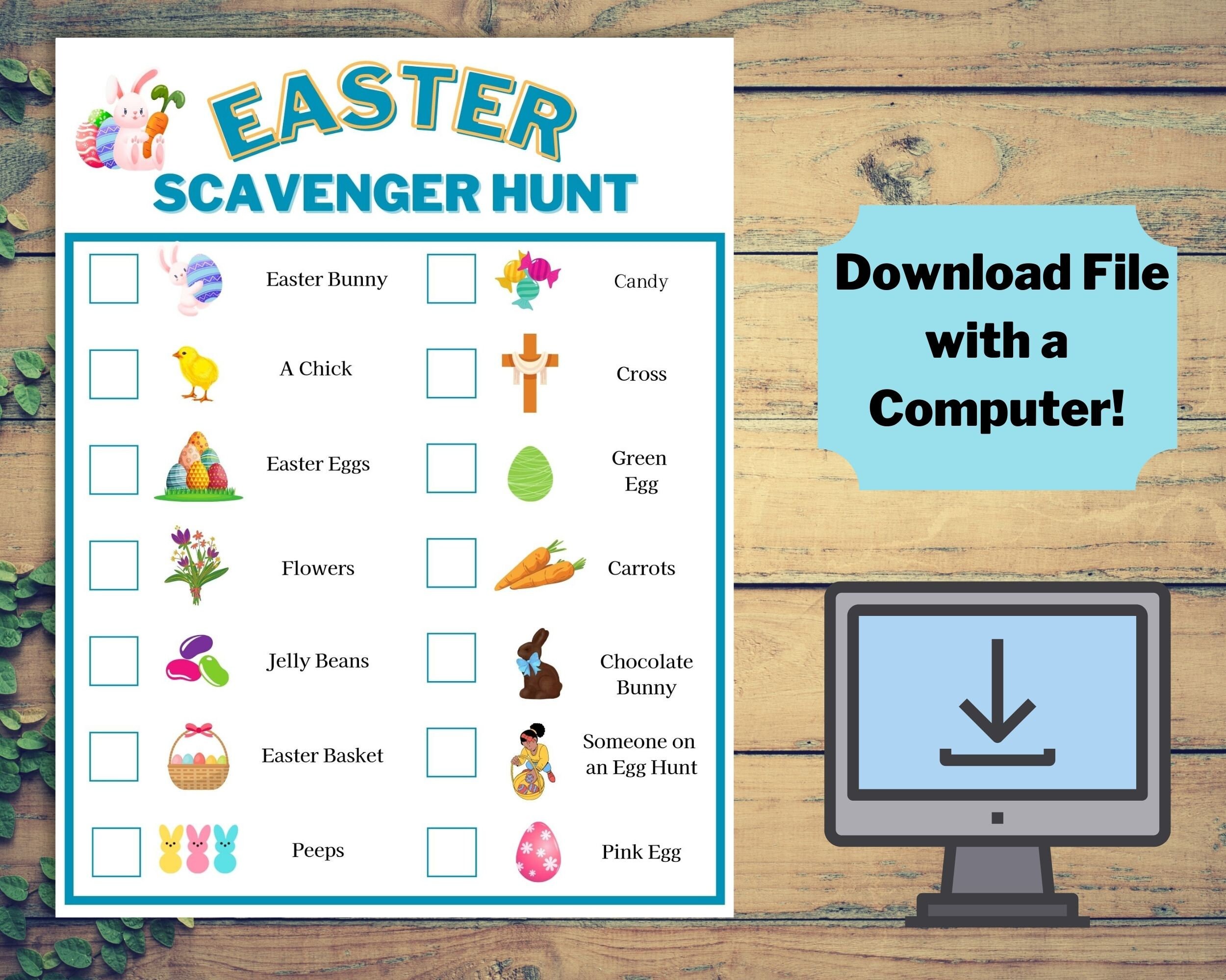 Easter Scavenger Hunt Printable | Kids Easter Scavenger Hunt Game ...